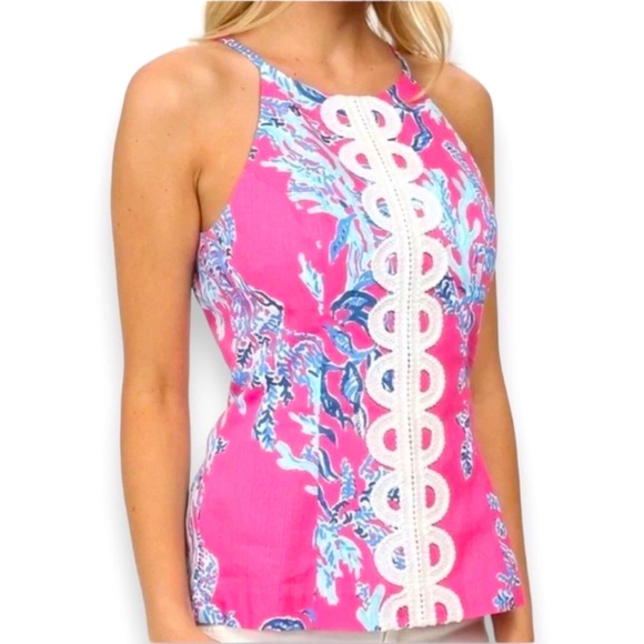 Lilly Pulitzer | Tops | Lilly Pulitzer Annabelle Samba Halter Cotton ...